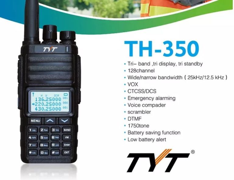 TYT TH-350 Tri-band Ham Radio VHF / UHF / 220 Mhz - Walkie-Talkie